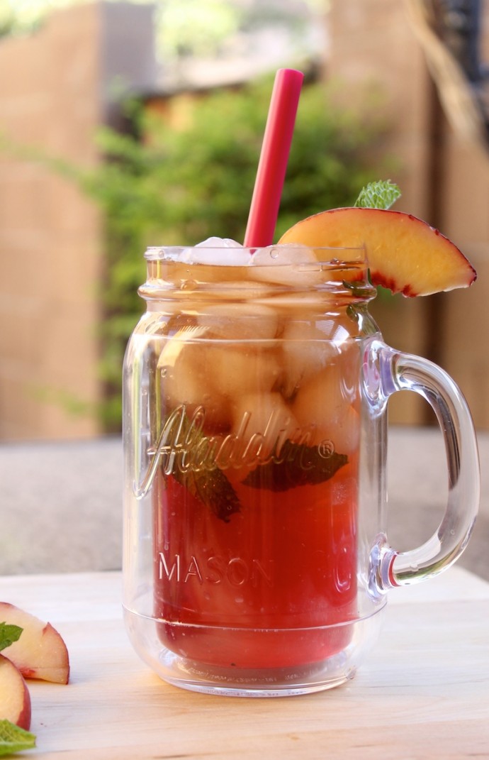Acai Berry & White Peach Iced Tea with Mint #BrewOverIce