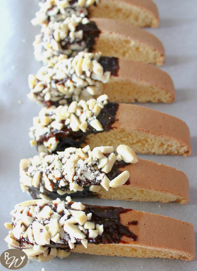 Chocolate and Almond Dipped Biscotti